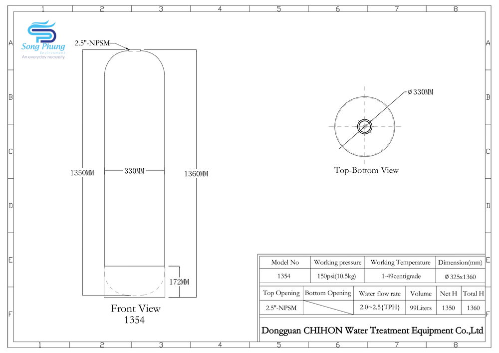 1354 FRP Filter Tank