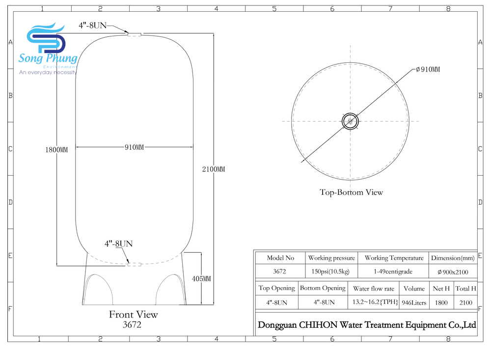 3672 FRP Filter Tank